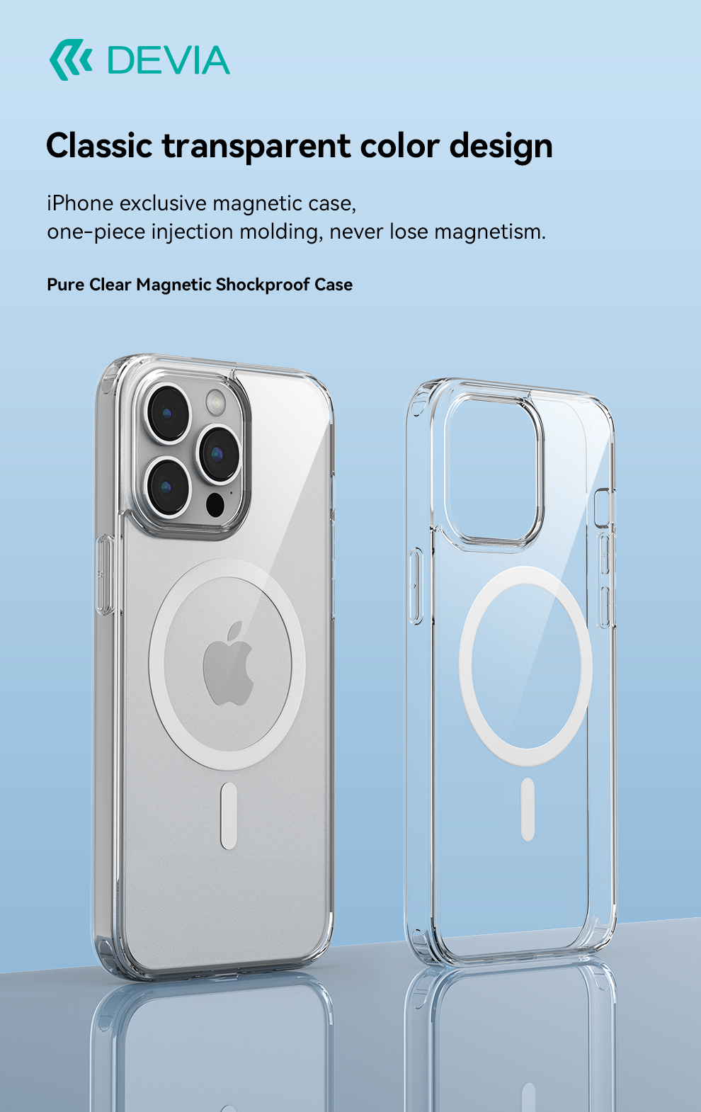 Devia Funda Pure Magnetic Para Iphone 15 Pro Max Clear Celular